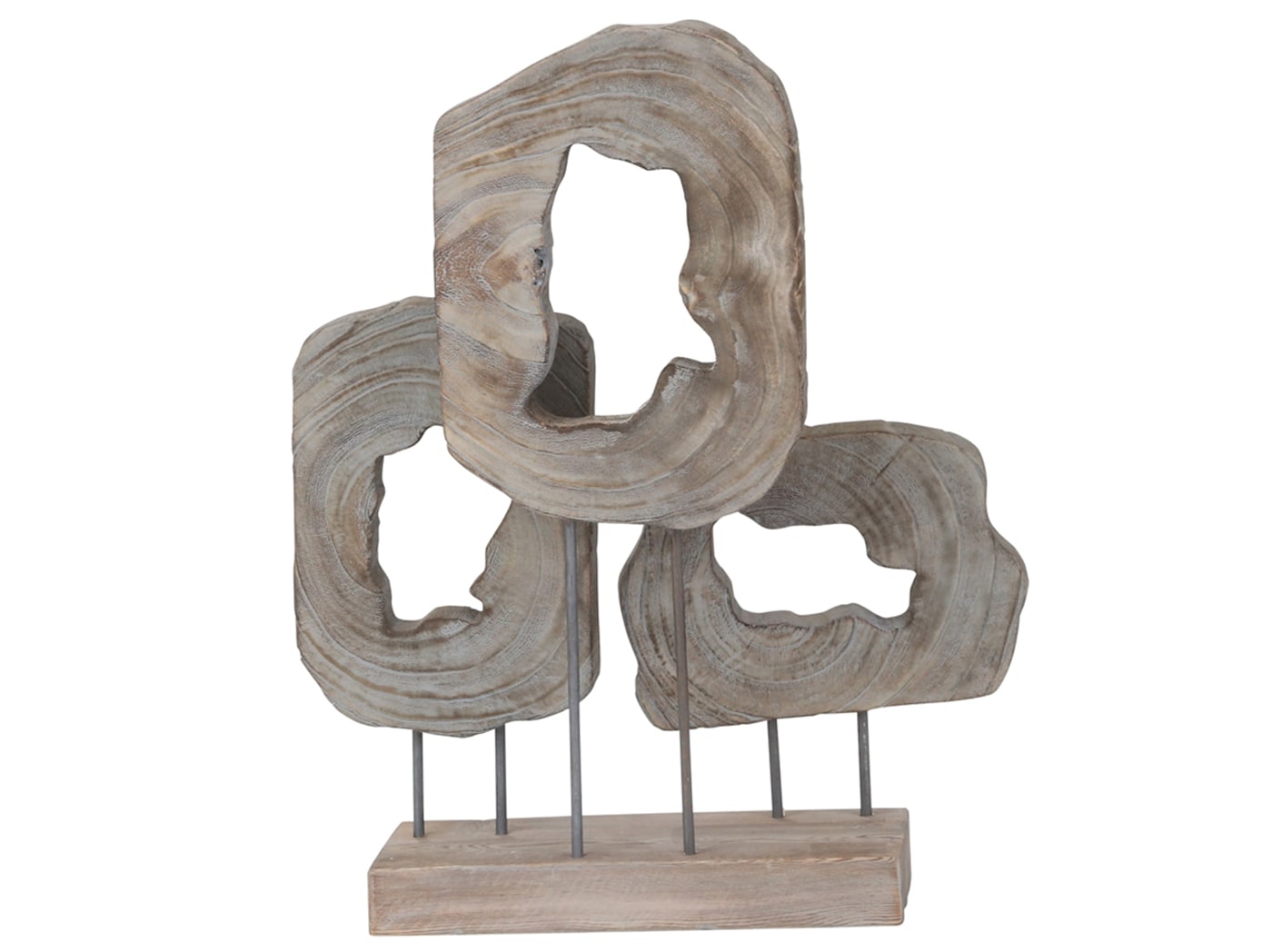 Grey Wood Cut Log Sculpture 14"W x 24"H | Steinhafels