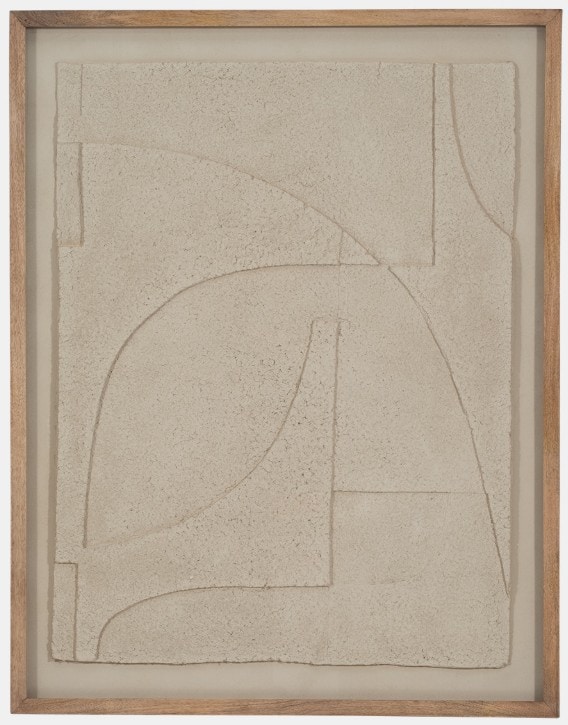 Tan Geo Paper Art Framed Wall Decor 39"W x 50"H | Steinhafels