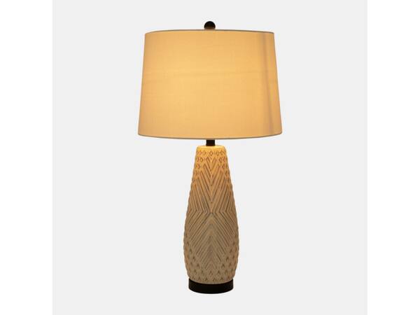 Ivory Ceramic Textured Table Lamp 30"H | Steinhafels