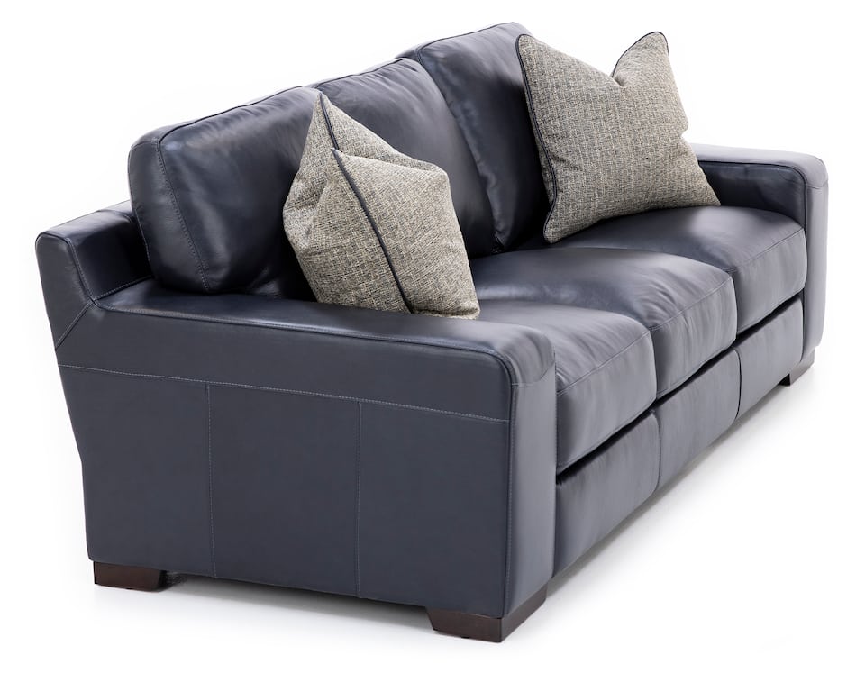 Everest Leather Sofa With Wireless Charging in Deep Blue | Steinhafels