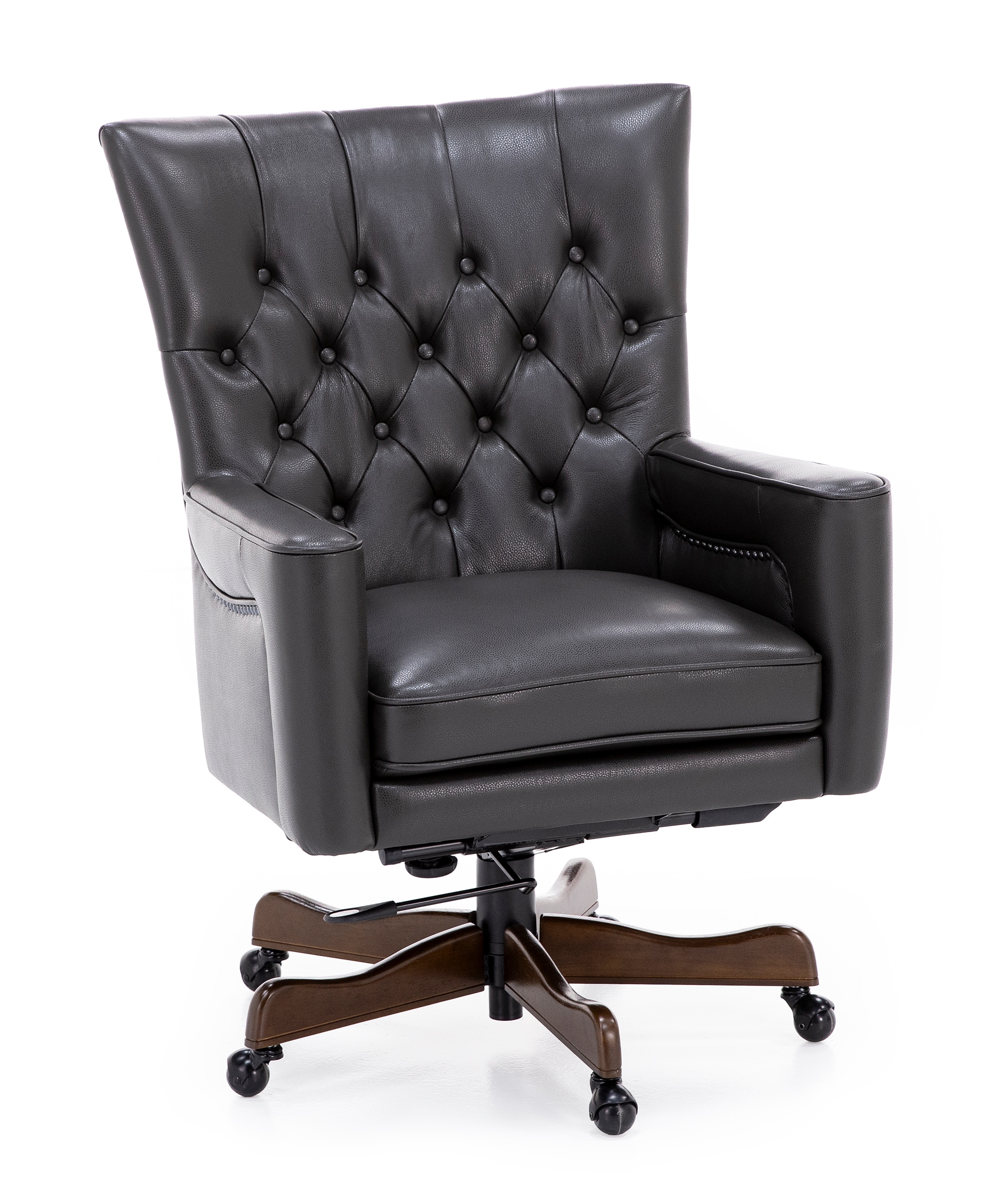 Caesar Charcoal Leather Office Chair | Steinhafels