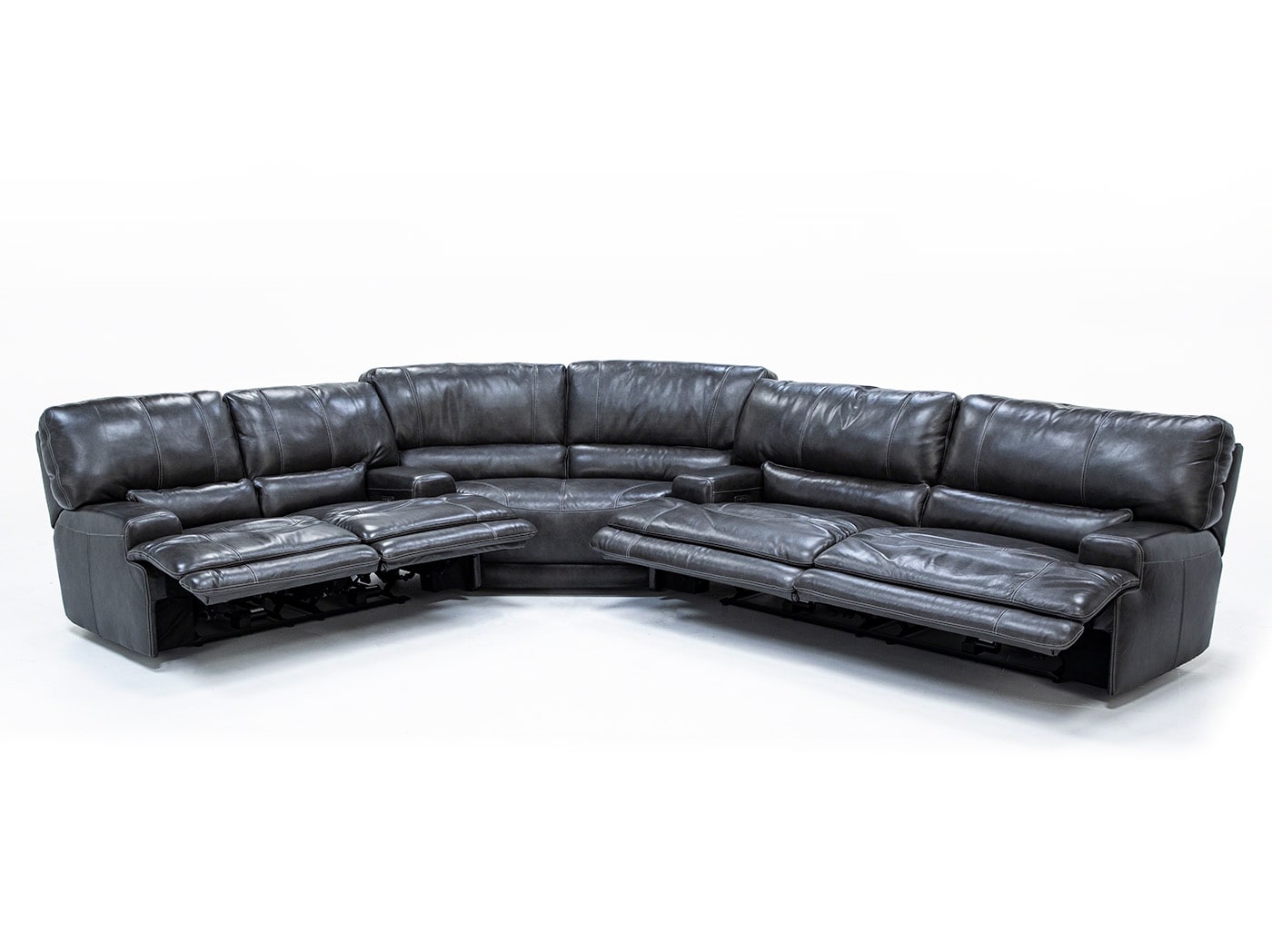 Placier 3-Pc. Leather Power Sofa and Loveseat Reclining Sectional ...