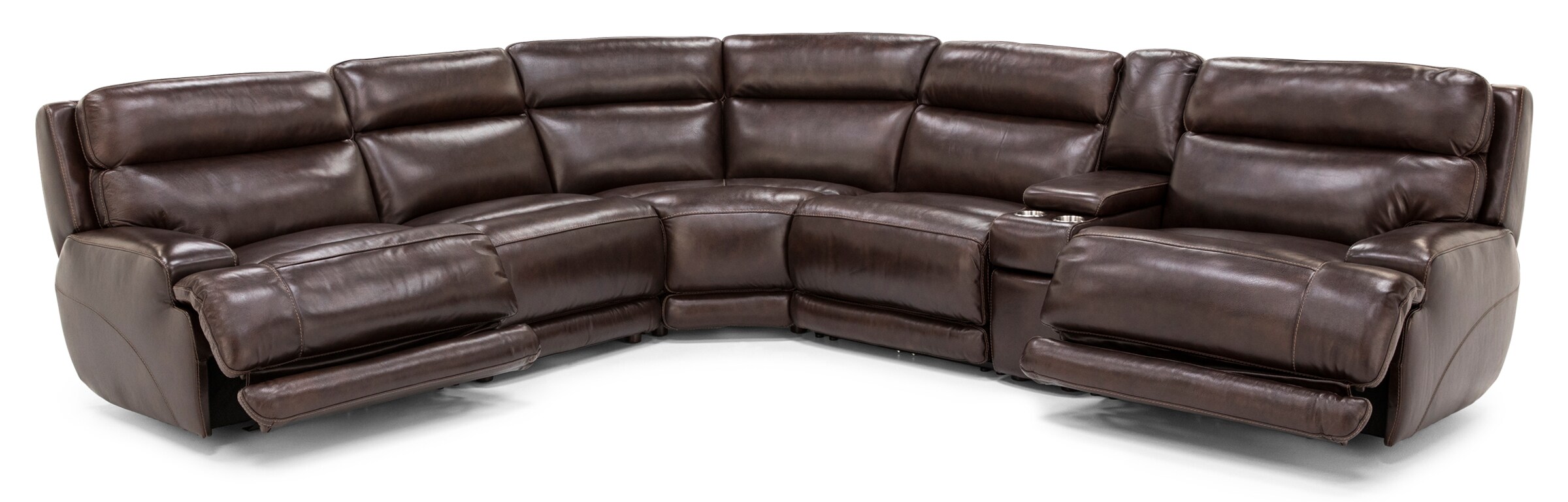 Summit 6-Pc. Leather Fully Loaded Reclining Modular | Steinhafels