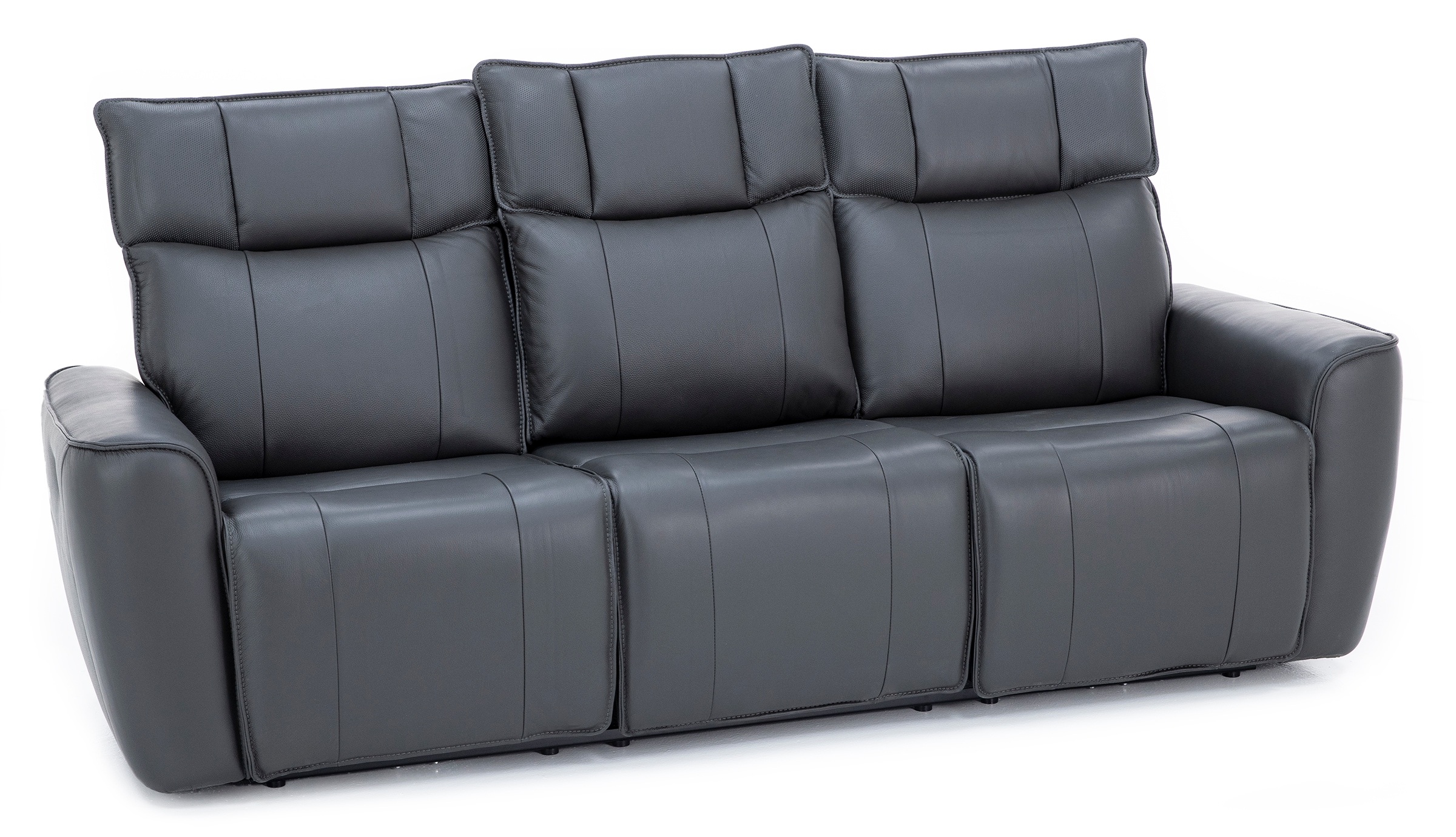 Marcus Leather Power Headrest Sofa With Drop Down Table, Heat, Massage And High Def Sound System ...