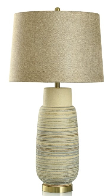 Tan, Brown, and Blue Ceramic Table Lamp 34.8"H | Steinhafels