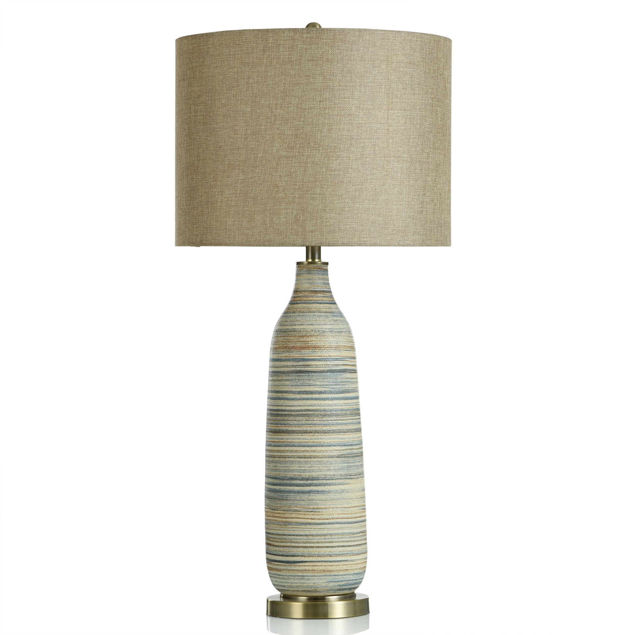 Blue and Tan Ceramic and Steel Table Lamp 36.5"H | Steinhafels
