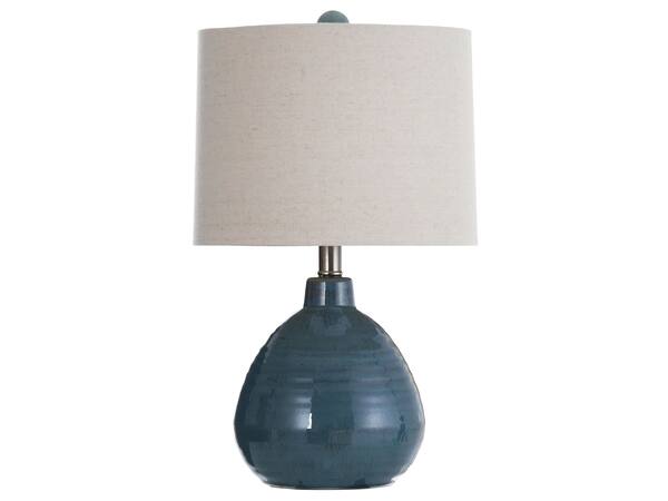 Turquoise Round Ceramic Table Lamp 21"H | Steinhafels