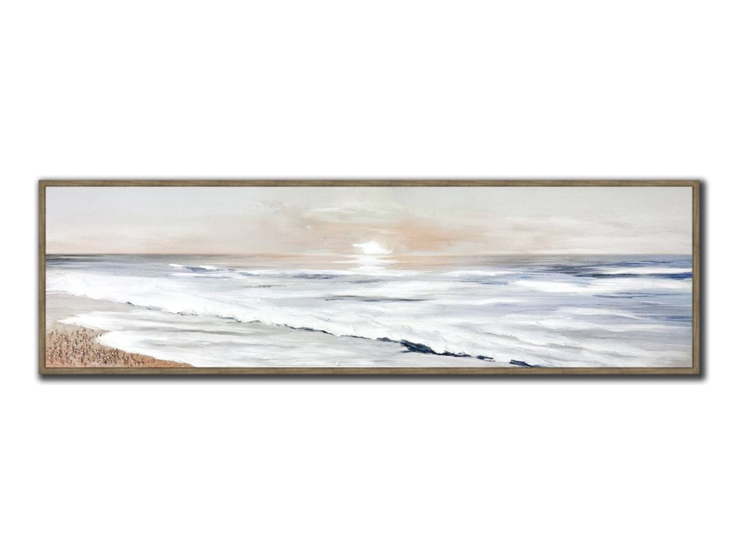 Coastal Sunrise Hand Embellished Framed Canvas 71"W x 20"H | Steinhafels