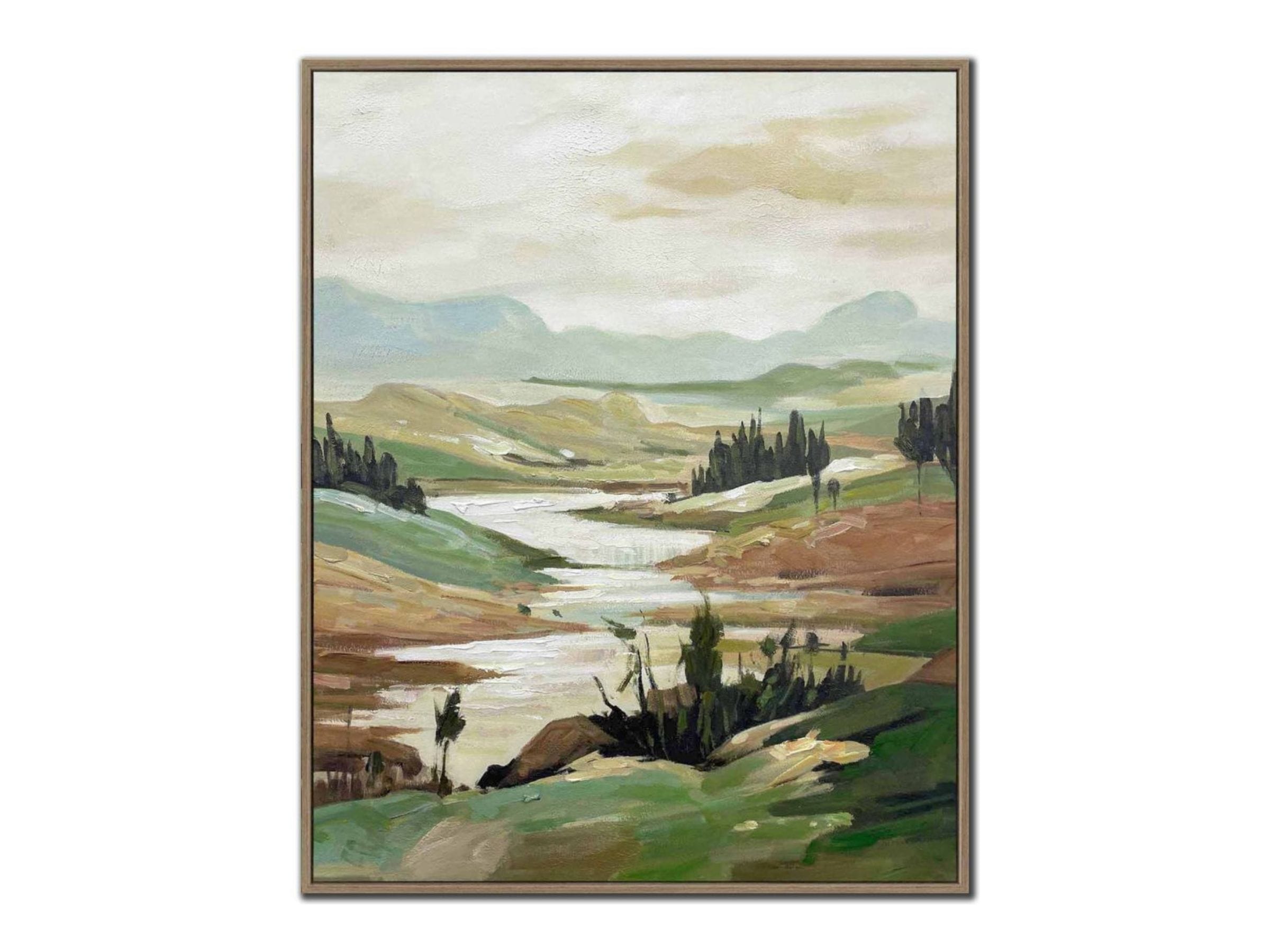 Hills I Hand Embellished Framed Canvas 24"W x 30"H Each | Steinhafels