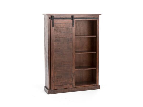 Farmhouse Barn Door Dark Chocolate Bookcase | Steinhafels