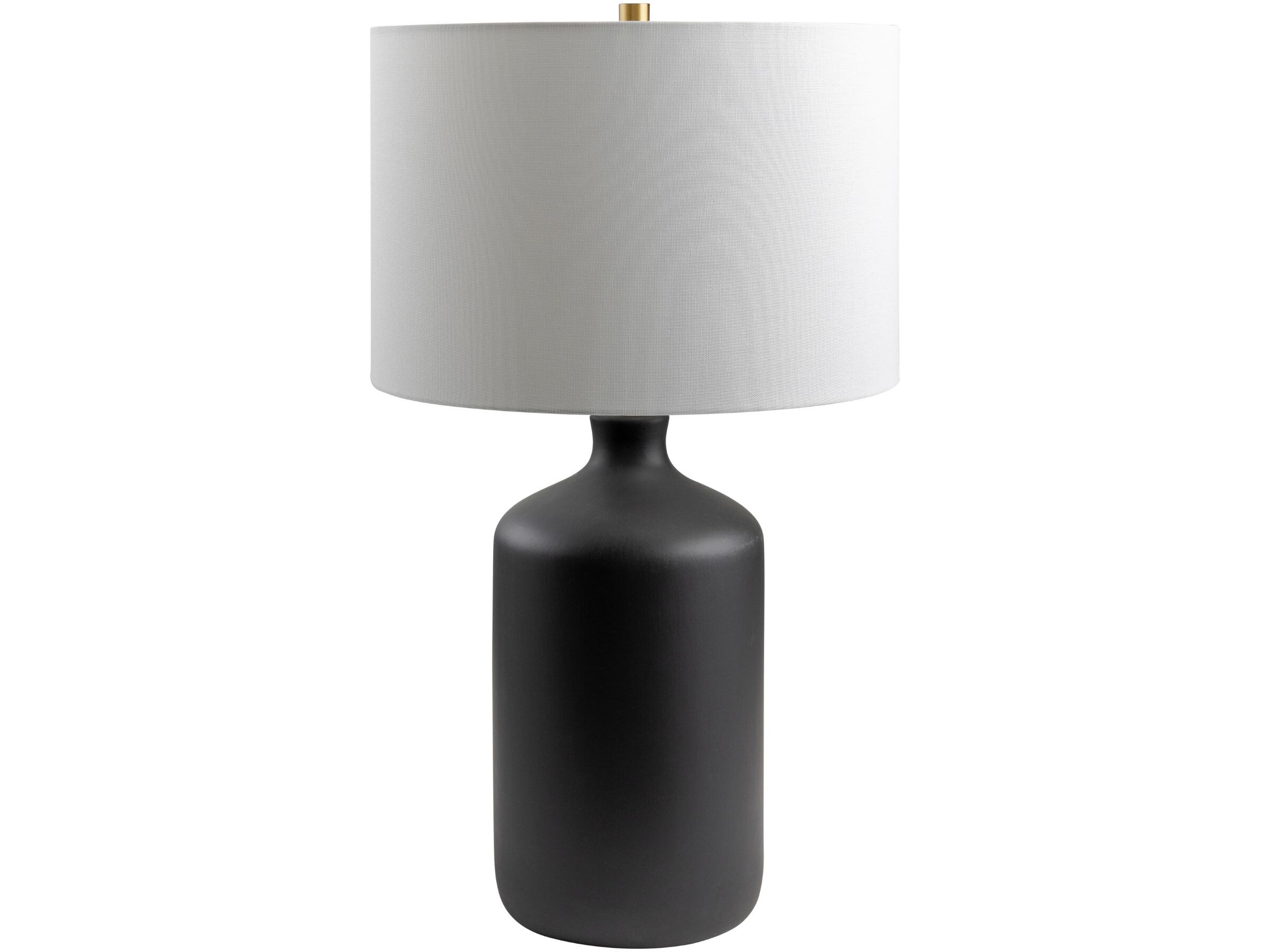 Black Matte Ceramic Table Lamp 27"H | Steinhafels