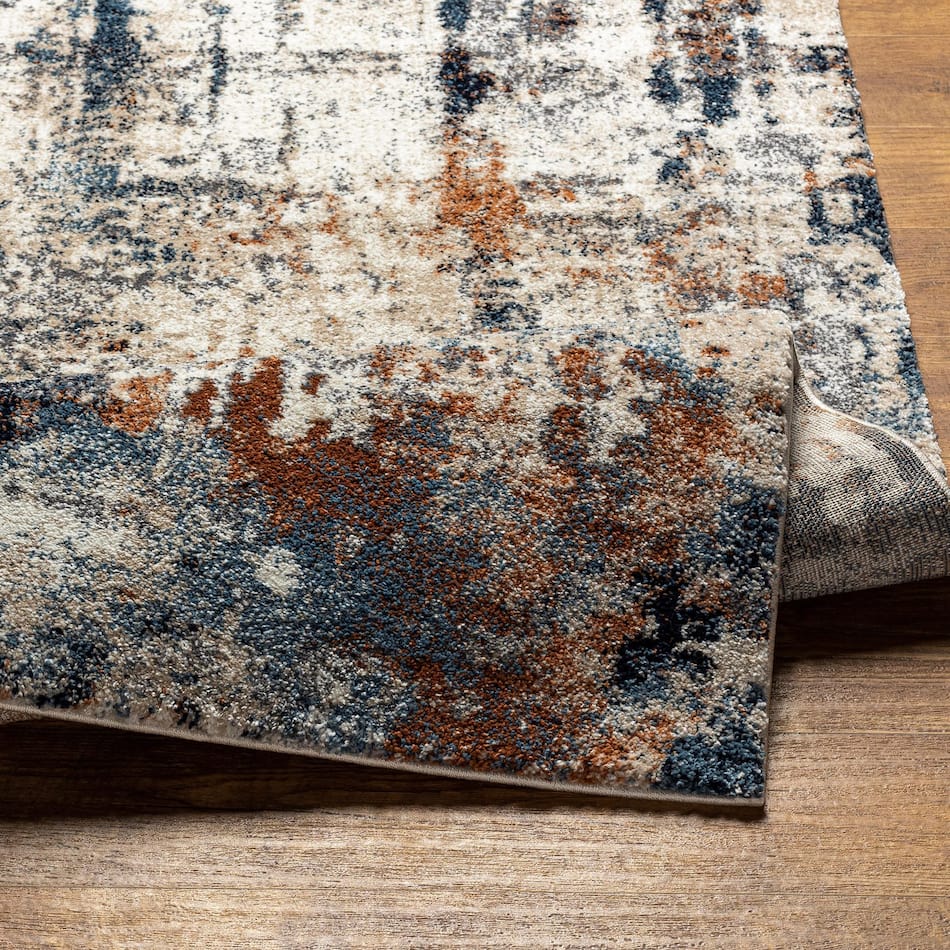 Tuscany Coral/Cream/Blue Abstract Area Rug | Steinhafels