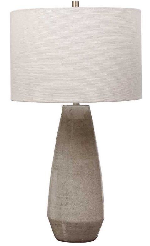 Taupe Crackle Ceramic Table Lamp 28"H | Steinhafels