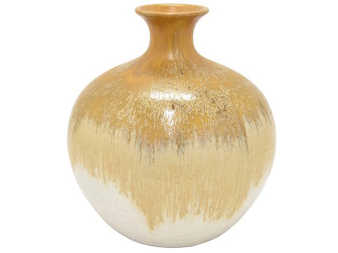 Large Mustard Ceramic Vase 10"W x 11"H | Steinhafels
