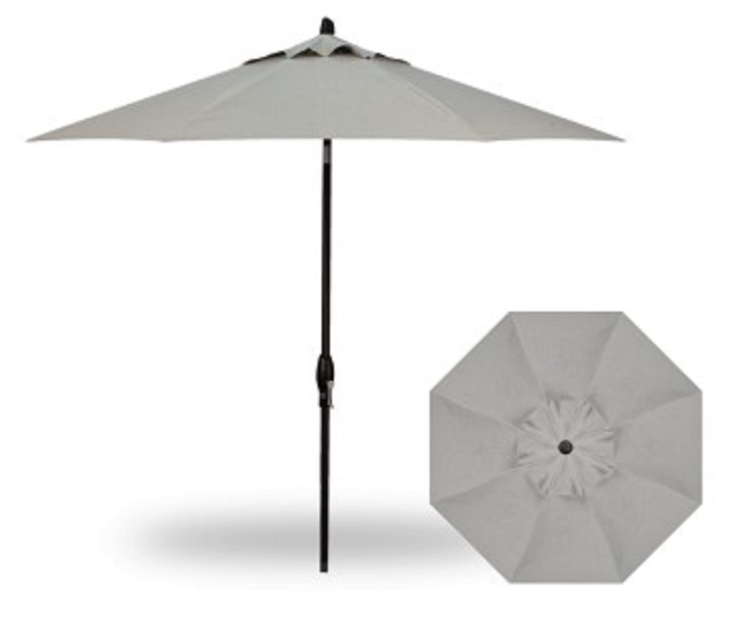 9' Auto Tilt Silver Linen Umbrella | Steinhafels