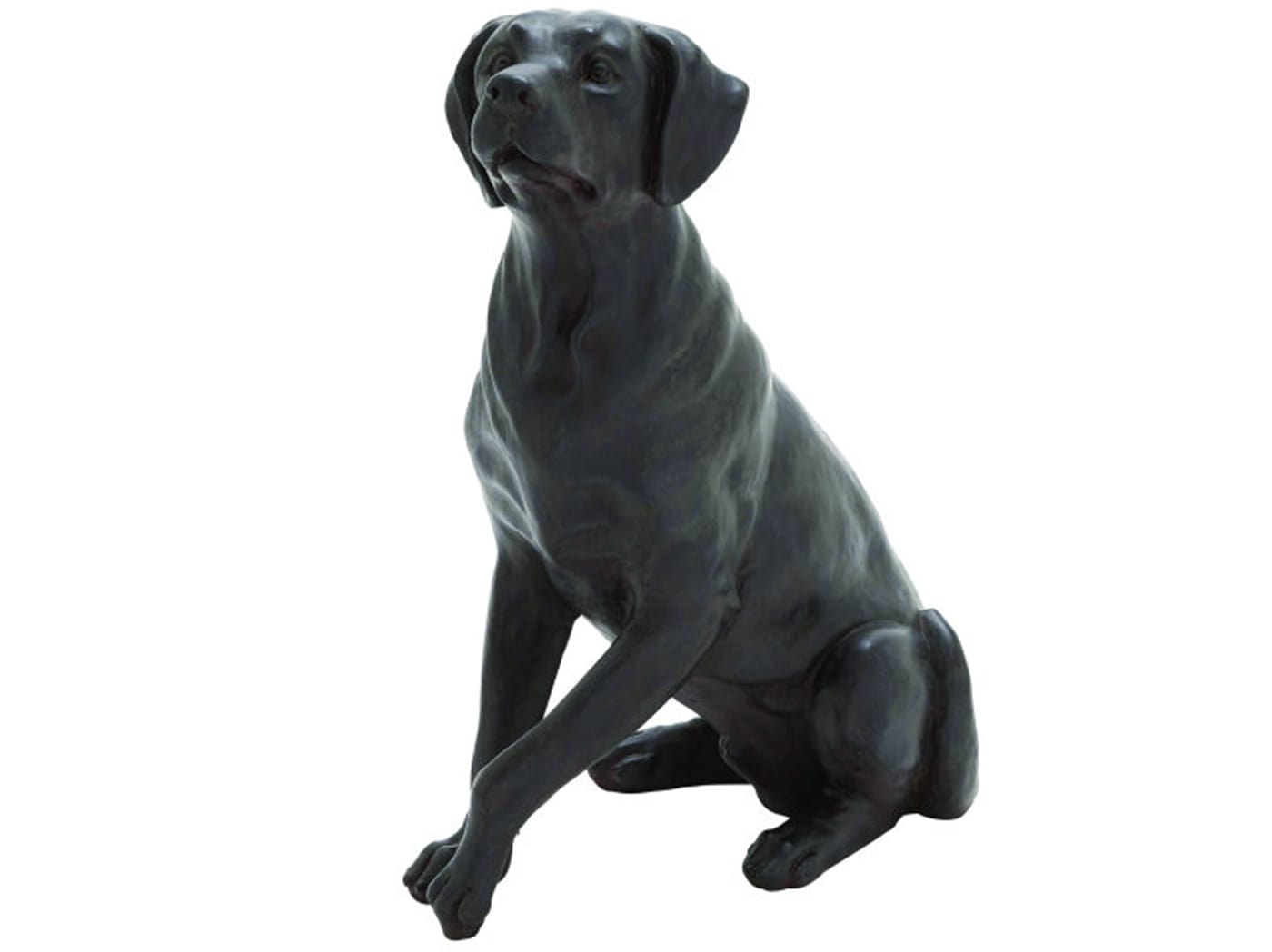Sitting Black Lab Dog Statue 14"W x 20"H | Steinhafels