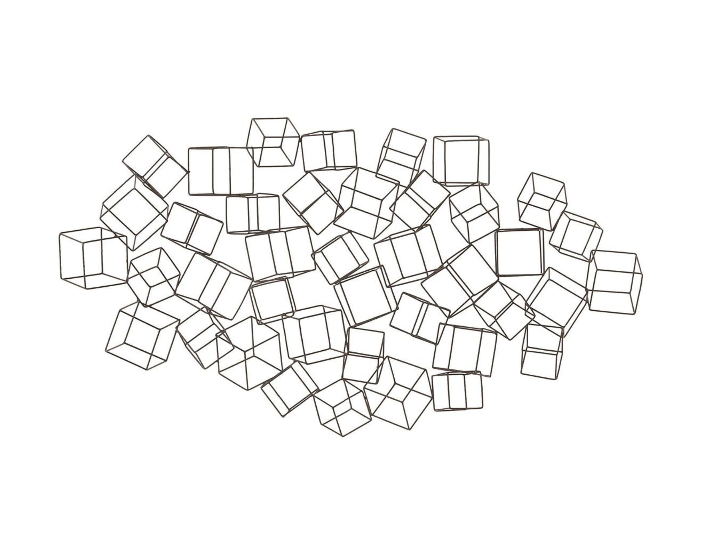 Black Metal Cube Wall Decor 48"W x 27"H | Steinhafels