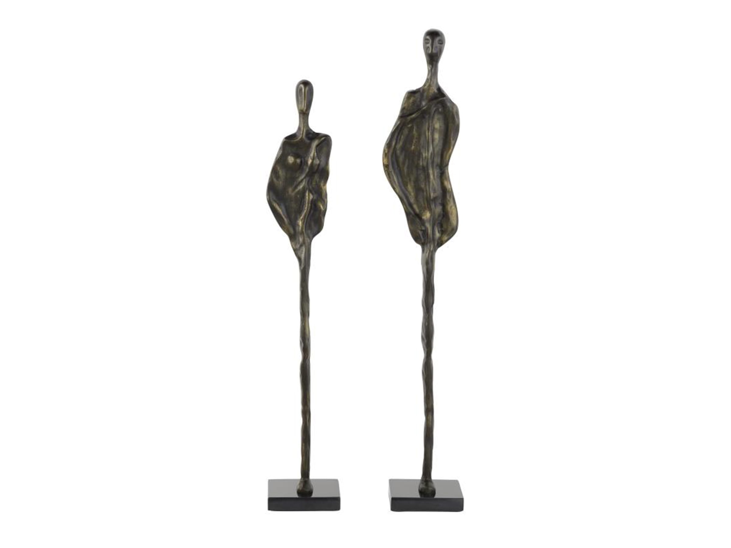 Set of 2 Abstract Bronze People Sculptures 30/34"H | Steinhafels