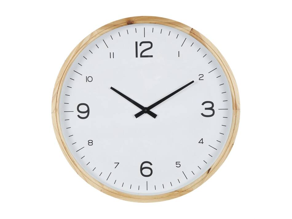 Natural Wood Frame Wall Clock 23" Round | Steinhafels