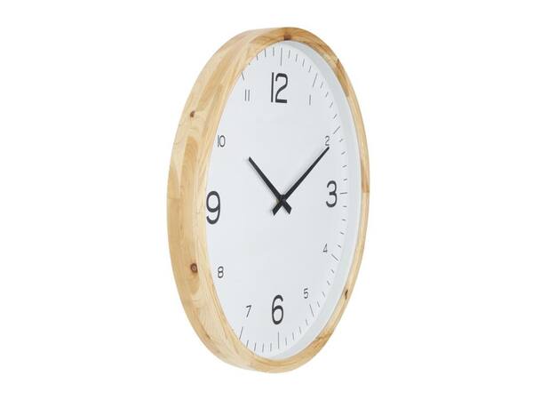 Natural Wood Frame Wall Clock 23" Round | Steinhafels