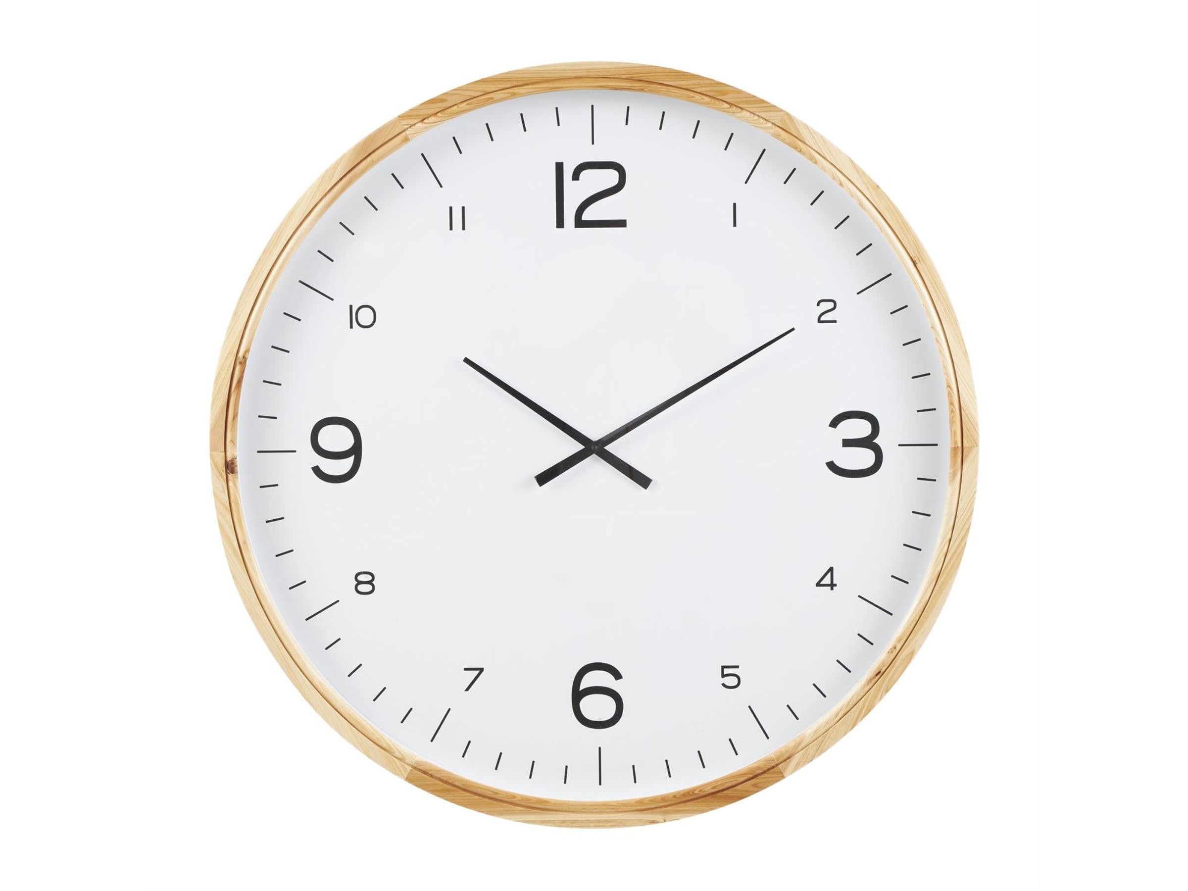 Natural Wood Frame Wall Clock 36" Round | Steinhafels
