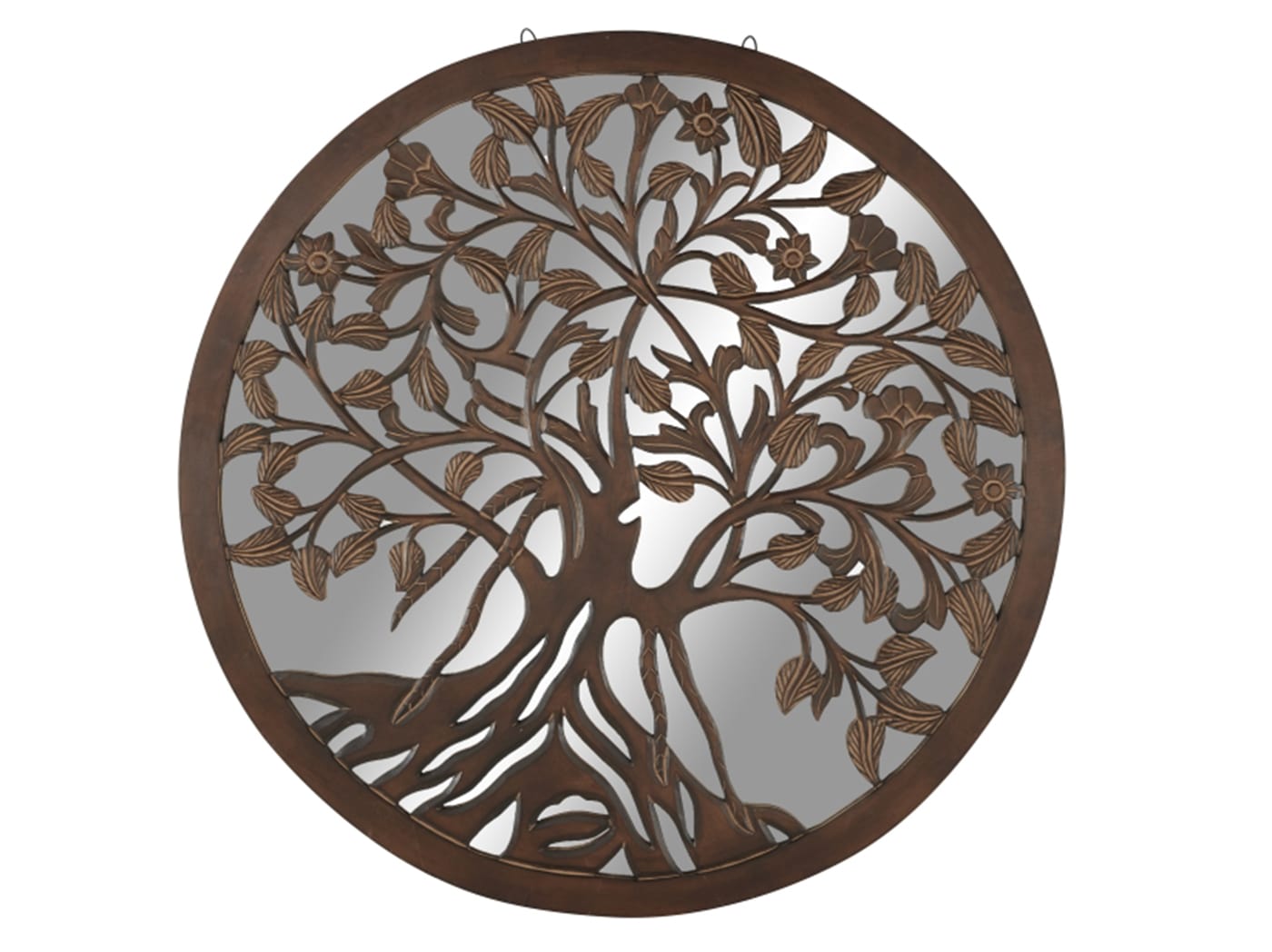Wood Tree Decorative Wall Mirror 48" Round | Steinhafels