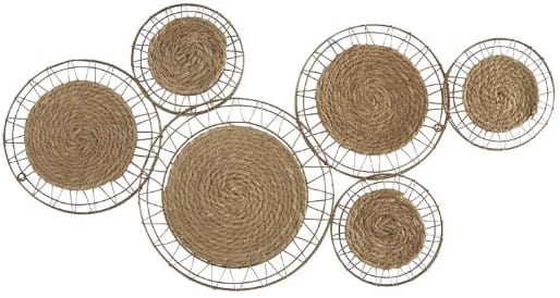 Metal and Reed Circle Wall Décor 40"W x 21"H | Steinhafels