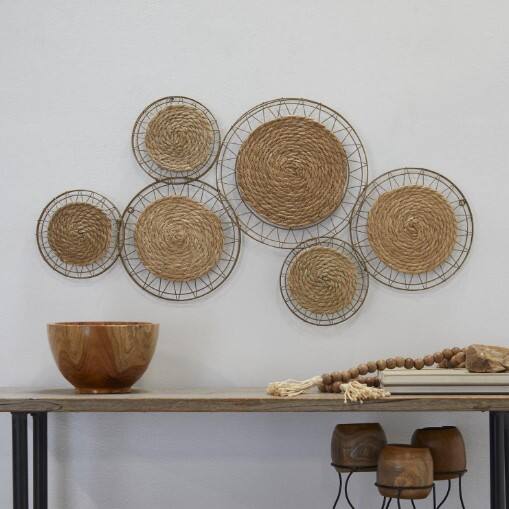 Metal and Reed Circle Wall Décor 40"W x 21"H | Steinhafels