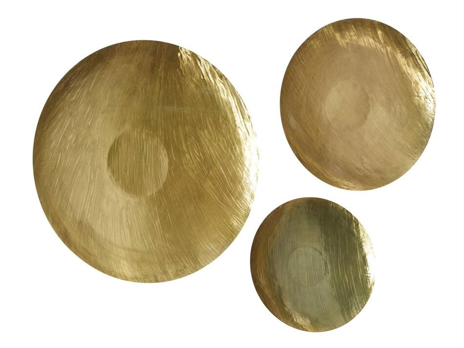 Set of 3 Gold Metal Discs Wall Decor 21/27/37"H | Steinhafels