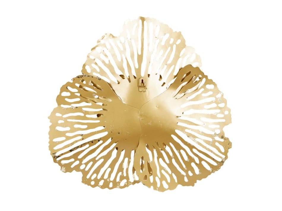 Set of 3 Gold Metal Flowers Wall Decor 18/24/29"H | Steinhafels