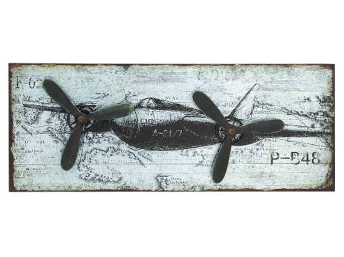 Metal Airplane Wall Decor 46"W x 18"H | Steinhafels