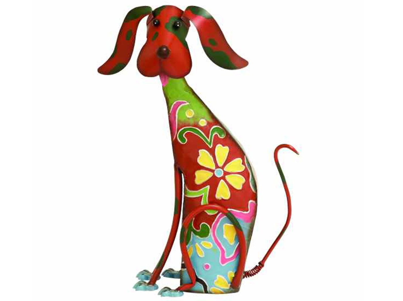 Red Metal Dog Statue 12"W x 17"H | Steinhafels