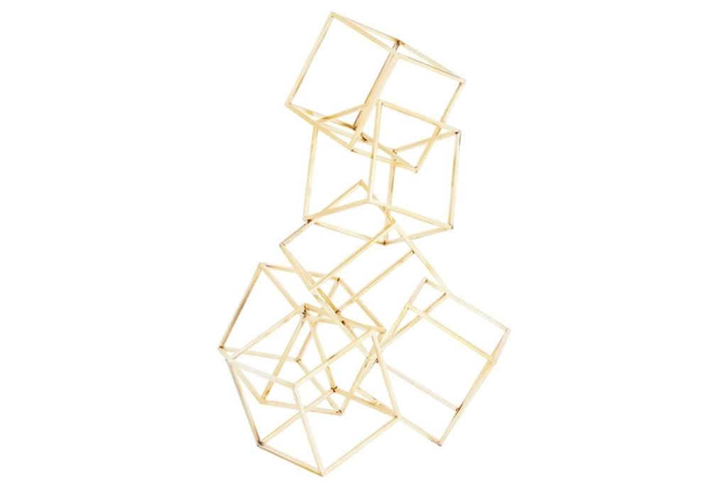 Gold Metal Cubes Sculpture 15"W x 20"H | Steinhafels