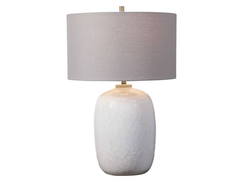Ceramic Cream and Ivory Drip Table Lamp 26"H | Steinhafels