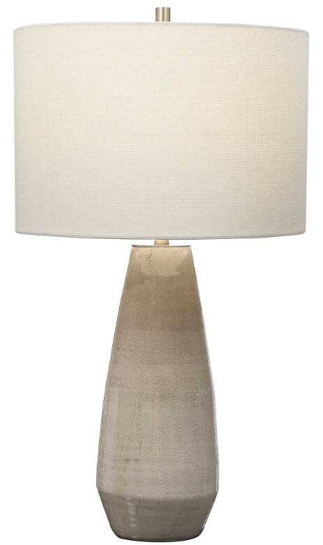 Taupe Crackle Ceramic Table Lamp 28"H | Steinhafels