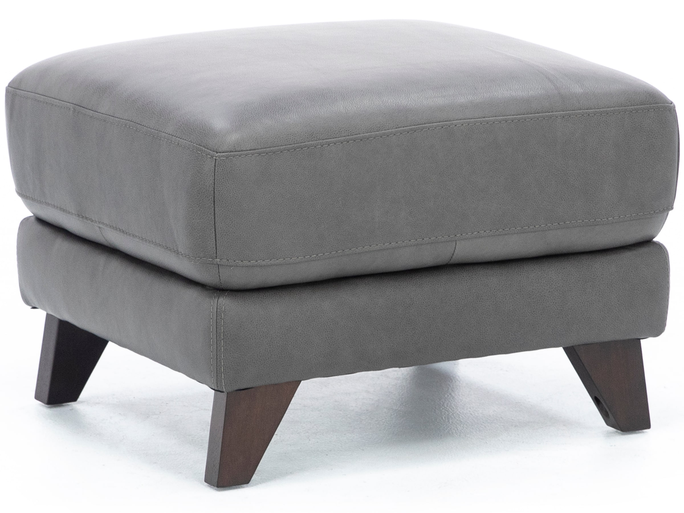 Martini Leather Ottoman in Charcoal Steinhafels