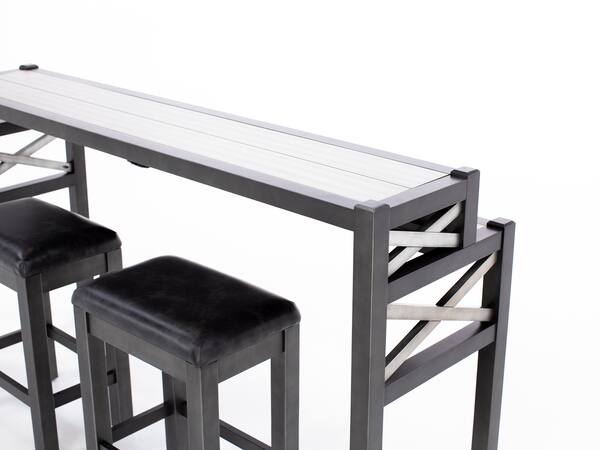 Alumina Console Bar Set with 2 Stools | Steinhafels